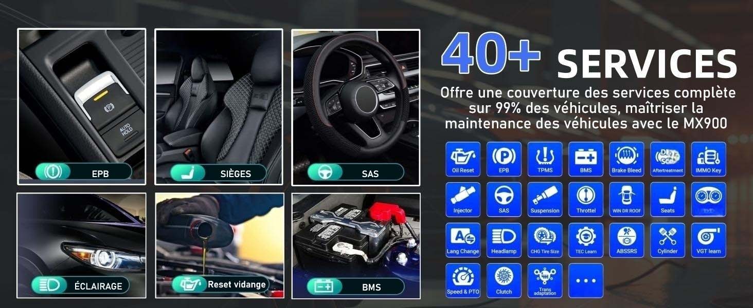 MX909 TS Outil TPMS et diagnostic le plus puissant au monde, multimarque multi-systèmes ABS ...
